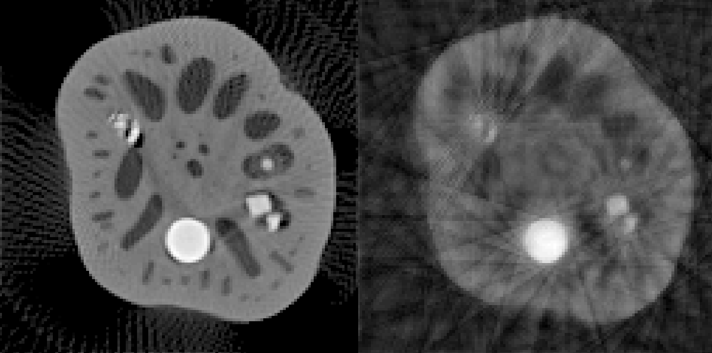 Tomographic X-ray data of a lotus root slice filled with different ...
